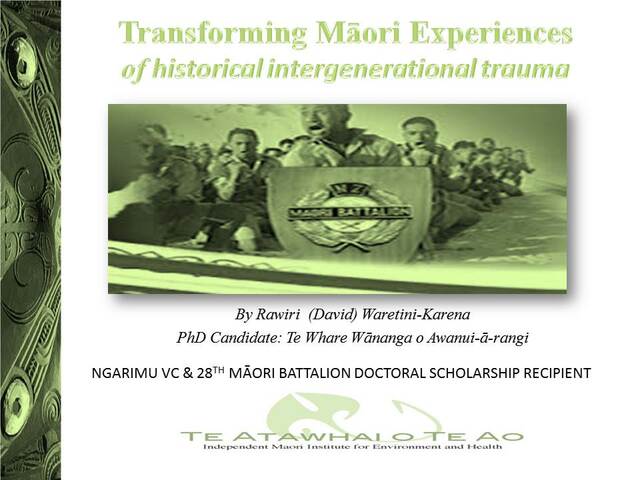 Transforming Maori experiences of historical intergnerational trauma ...